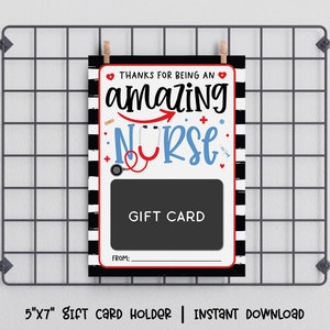 Nurse Gift Card Holder Printable: Appreciation Gift (digital Download ...