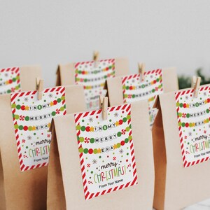 In My Merry Era Tag, Printable Christmas Friendship Bracelet Gift Tag ...