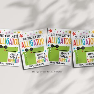 Alligator Summer Gift Tags: Last Day of School Printable (PDF) - Etsy