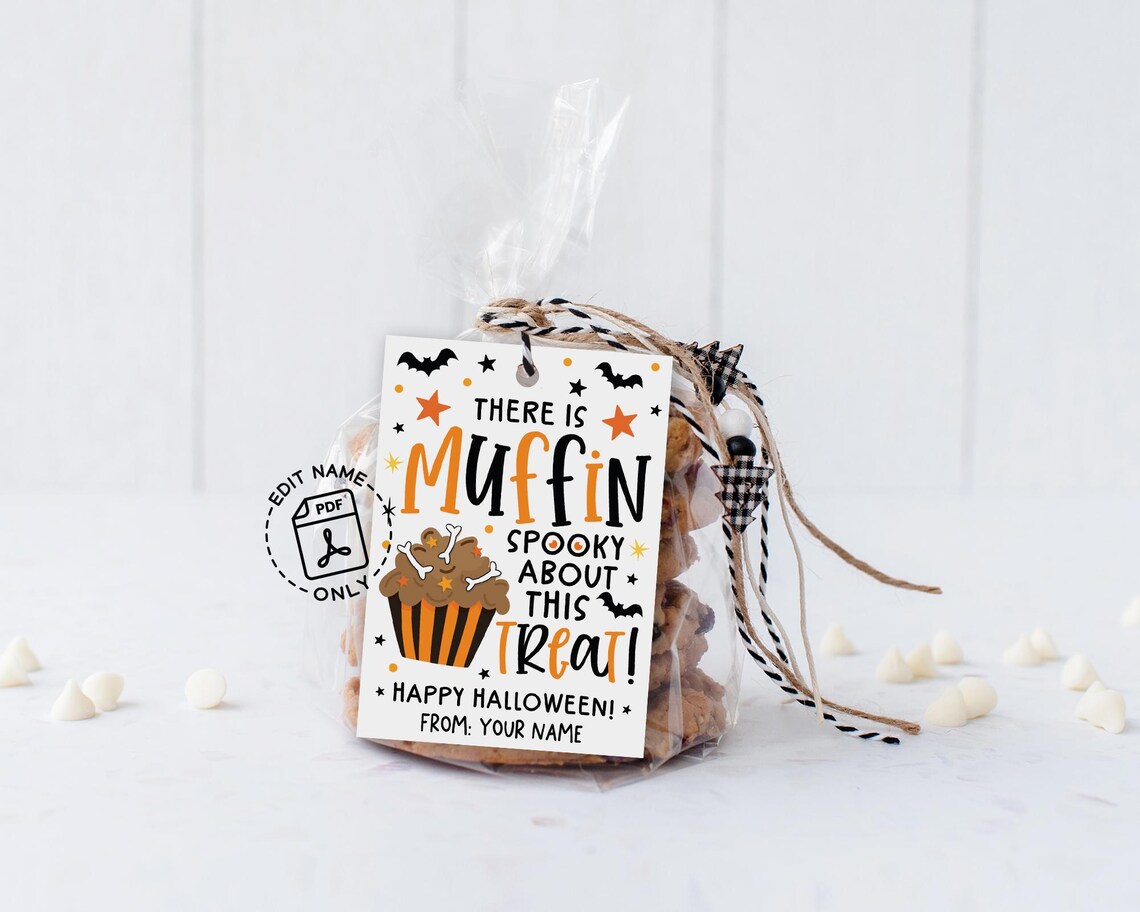Halloween Muffin Treat Tags: Spooky Pun Gift Tags (printable PDF ...