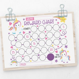 Unicorn Reward Chart for Kids: Rainbow Theme (instant Download) - Etsy