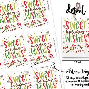Sweet Holiday Wishes Gift Tag, Christmas Sweet Gift Tag Printable ...