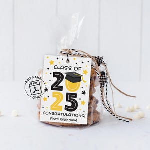Class of 2025 Graduation Gift Tags Printable, Congrats Grad Favor Tags ...