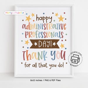 Administrative Professionals Day Sign Printable, Office Thank You Wall ...