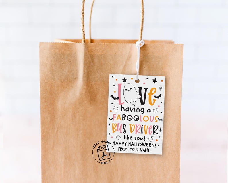 Faboolous Halloween Bus Driver Gift Tags: Ghost Treat Tags (printable ...