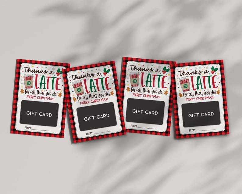 Coffee Gift Card Holder Printable: Thanks a Latte, Christmas Buffalo ...