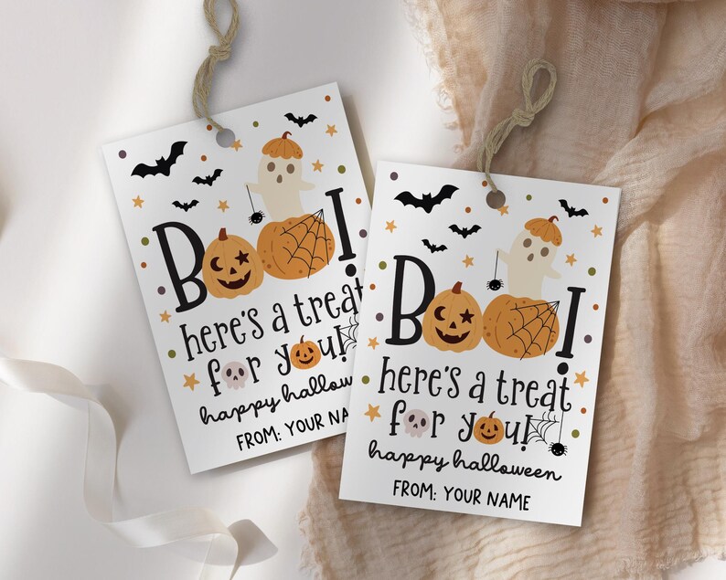 Halloween Treat Tags Printable: "boo! Here's a Treat for You!" (PDF ...