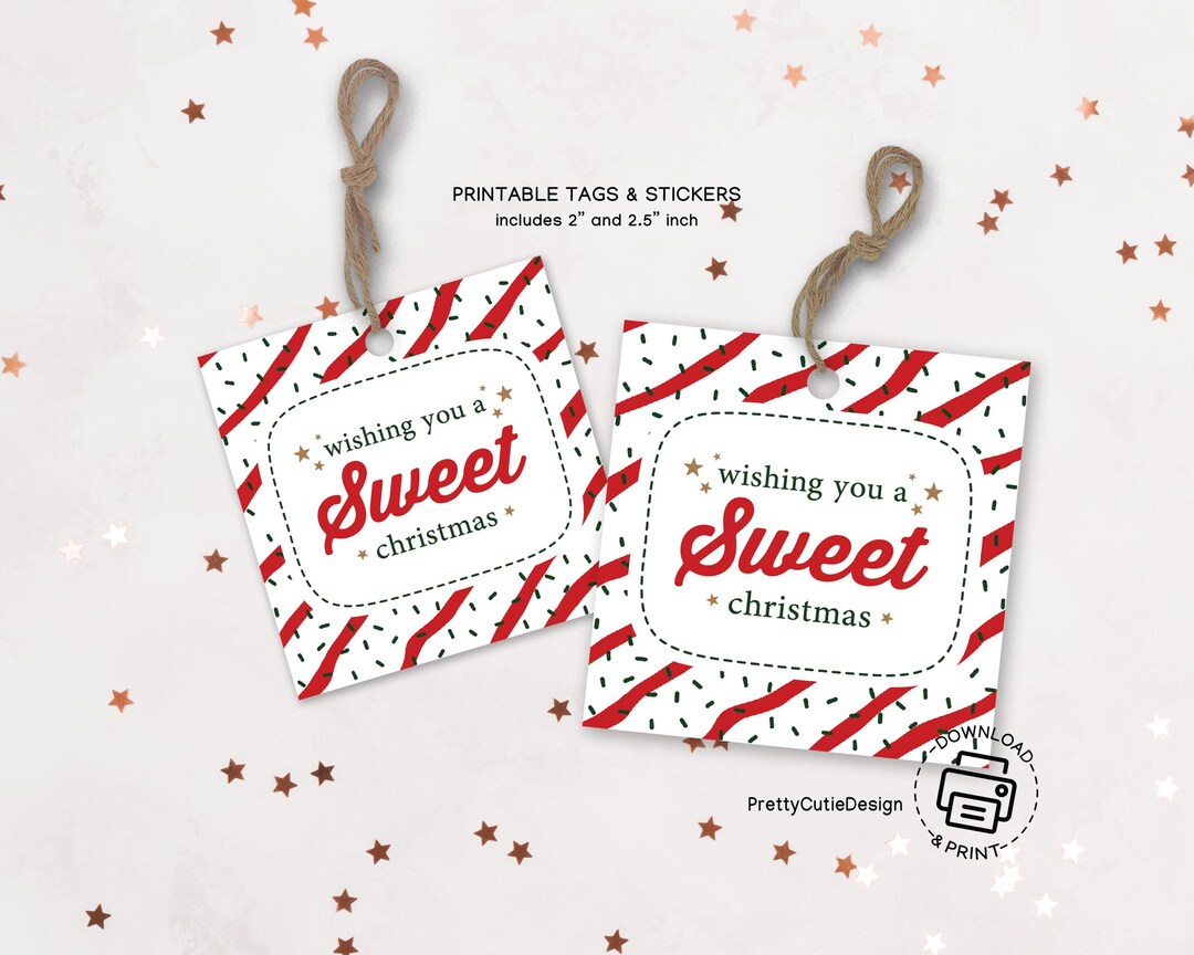 Sweet Christmas Gift Tags: Printable Holiday Cookie Labels (digital ...