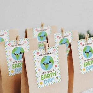 Earth Day Gift Tag Printable, Go Planet It's Your Earth Day, Planet ...