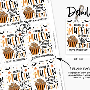 Printable Halloween Gift Tags, Theres Muffin Spooky About This Treat ...