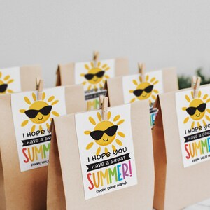 I Hope You Have a Great Summer Gift Tags, End of School Year Printable ...
