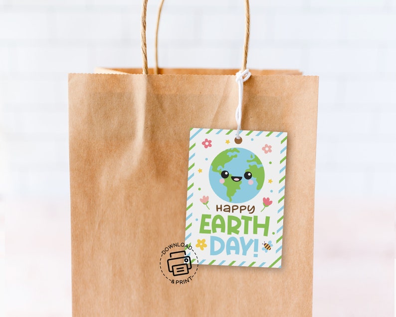 Happy Earth Day Gift Tag Printable, Happy Earth Day Tag, Earth Day ...