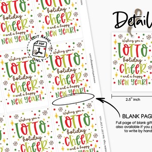 Lotto Gift Tags Christmas Printable, Lottery Christmas Tag, Wishing You ...