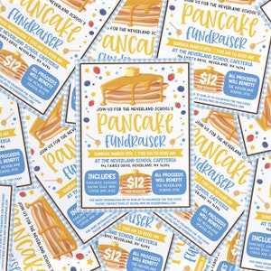 Pancake Breakfast Fundraiser Flyer Template: Charity Event Poster ...
