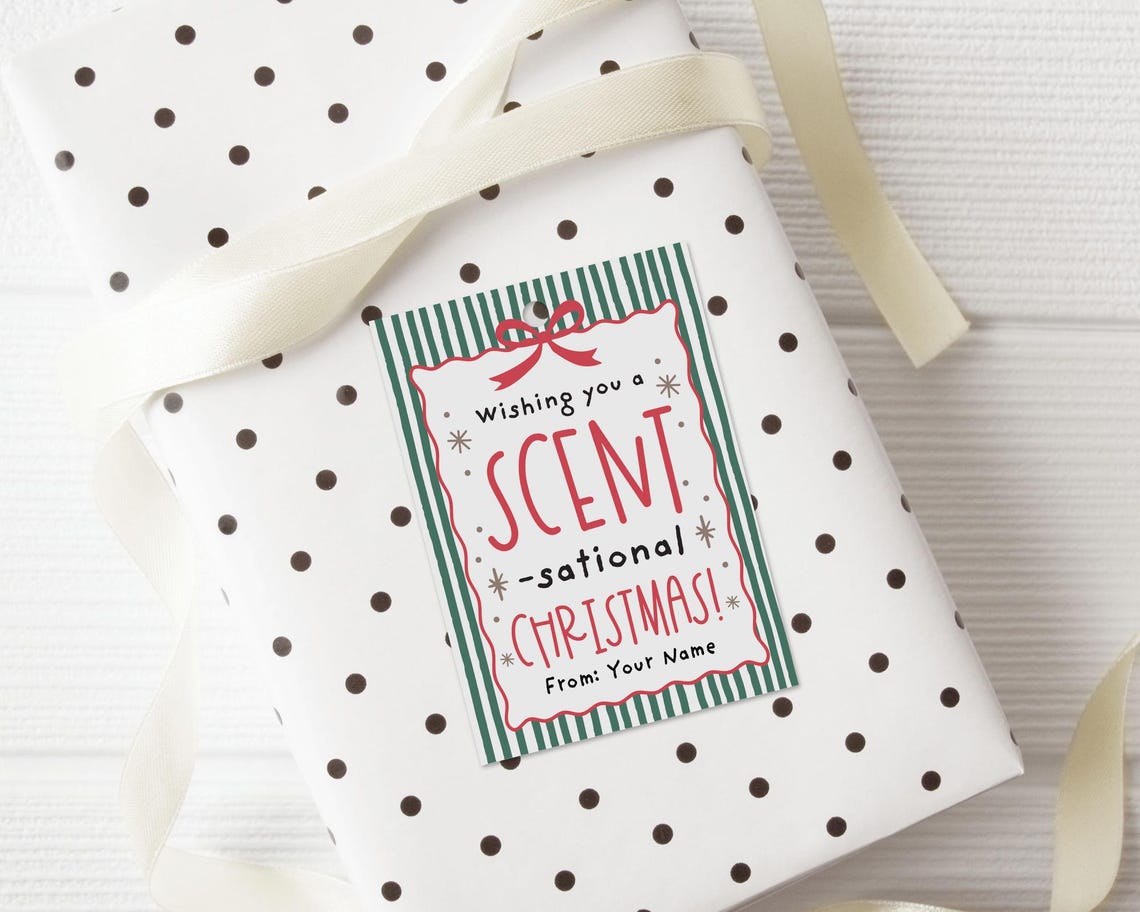 Christmas Gift Tags, Scent-sational Candle Tag Printable, Holiday Bath ...