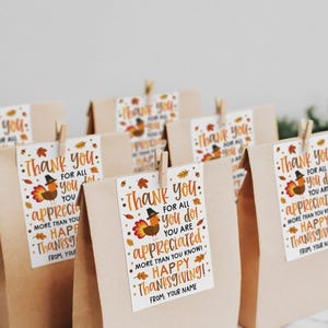 Thanksgiving Gift Tags Printable, Thankful Goodie Bag Tags, Happy Fall ...
