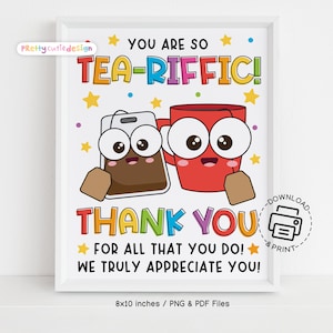 Teacher and Staff Appreciation Week Tea Bar Sign Printable, Tea-riffic ...