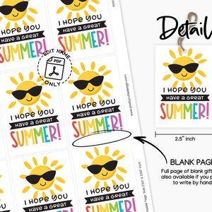 End of Year Teacher Gift Tag, Last Day of School Summer Teacher Gift ...