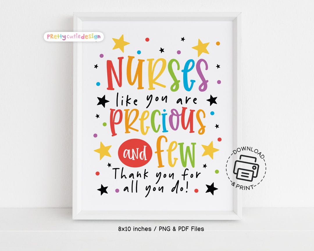 Nurses Week Sign Printable, Nurse Appreciation Digital Wall Art, Thank ...
