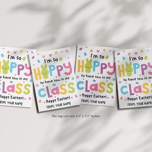 Easter Bunny Favor Tags Printable, Happy Easter Gift Tags, School ...