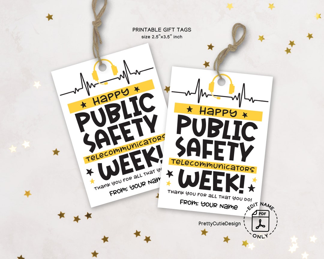 911 Dispatcher Gift Tag, Public Safety Telecommunications Week Gift Tag ...