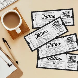 Editable Tattoo Gift Ticket Template: Printable Tattoo Voucher - Etsy