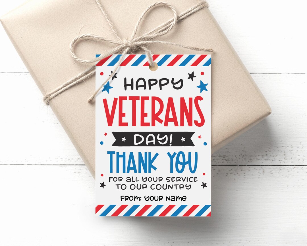 Veterans Day Gift Tags Printable: Thank You Military Service (PDF ...