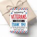 Veterans Day Gift Tags Printable: Thank You Military Service (PDF ...