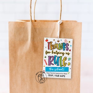 Teacher Appreciation Week Gift Tags Printable, School Supplies Teacher ...