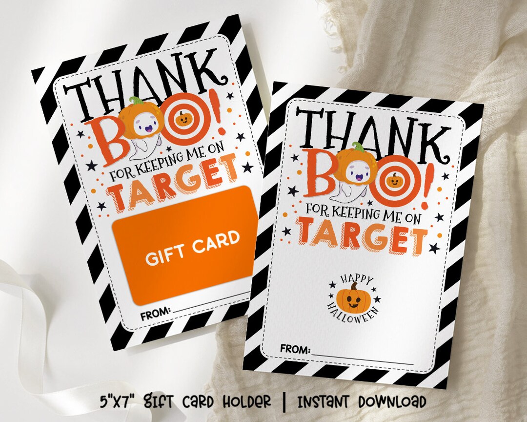 Printable Target Halloween Gift Card Holder Instant Download, Teacher ...