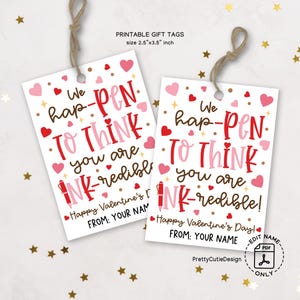 Ink Pen Gift Tags, Valentine's Day Hap-pen Ink-redible Tags ...