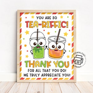 Tea-riffic Appreciation Sign, Teacher and Staff Appreciation Week Tea ...
