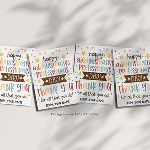 Administrative Professionals Day Gift Tags Printable, Thank You Tags ...