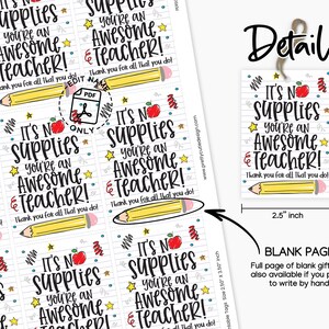 Teacher Appreciation Week Gift Tag Printable, Teacher Thank You Gift ...