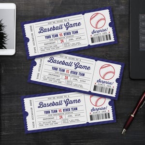 Baseball Game Ticket Gift Template, Baseball Gift Certificate Birthday ...