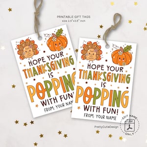 Hope Your Thanksgiving is Poppin' Gift Tags, Thank You Teacher and ...