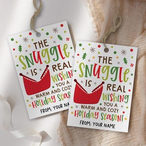 The Snuggle is Real Christmas Warm Cozy Blanket Gift Tag, Happy ...