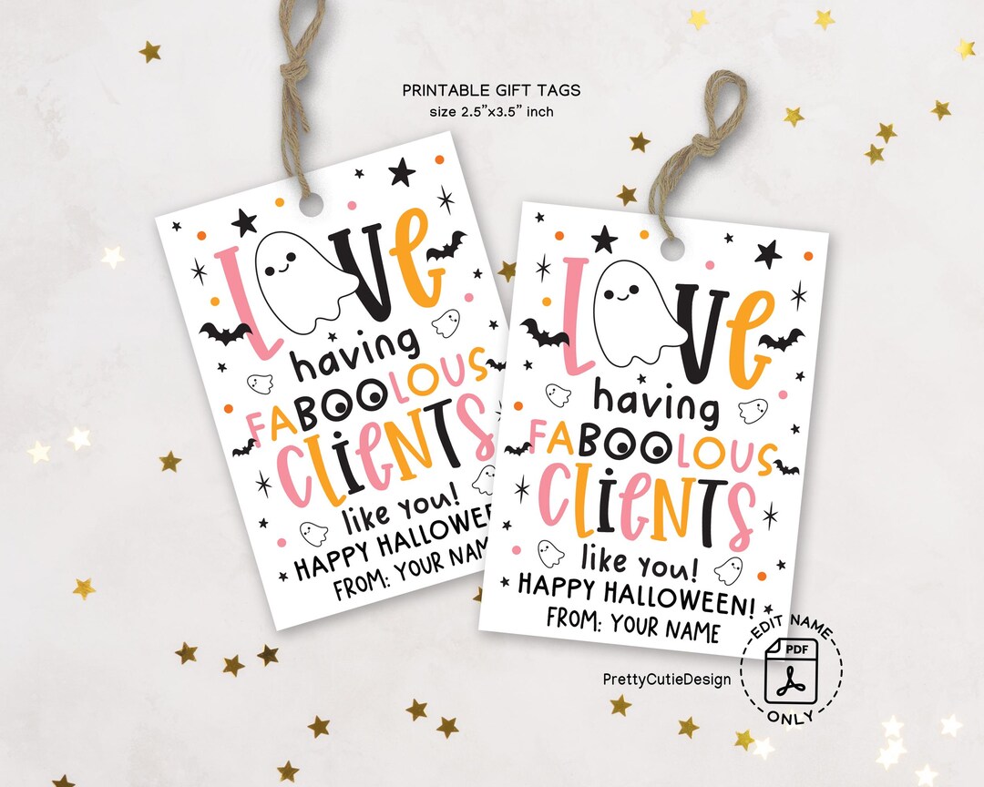 Printable Halloween Gift Tags, Faboolous Client Appreciation, Business ...
