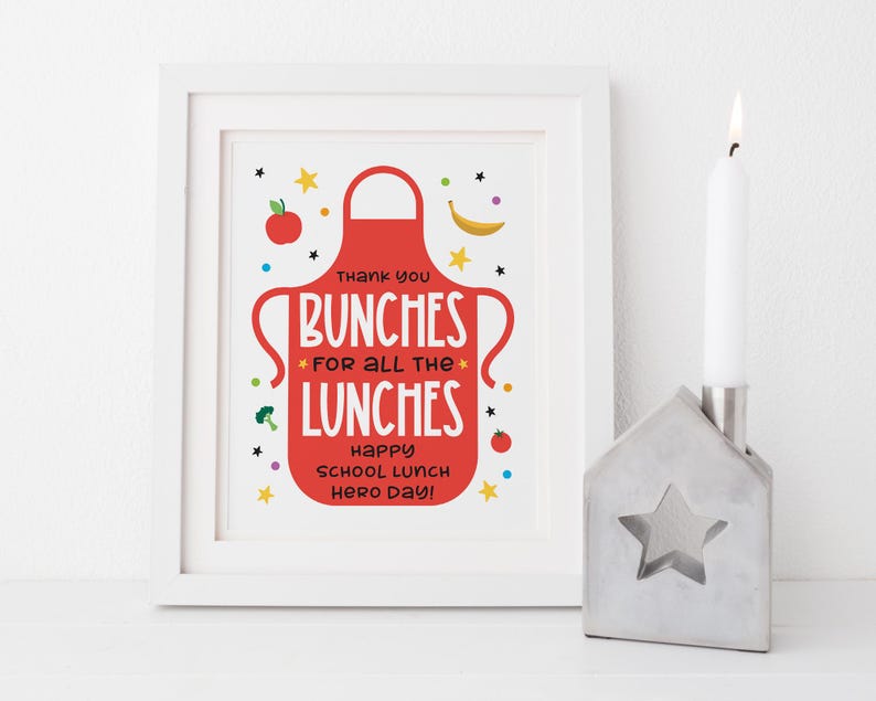 School Lunch Hero Day Sign Printable, Lunch Staff Appreciation Poster ...