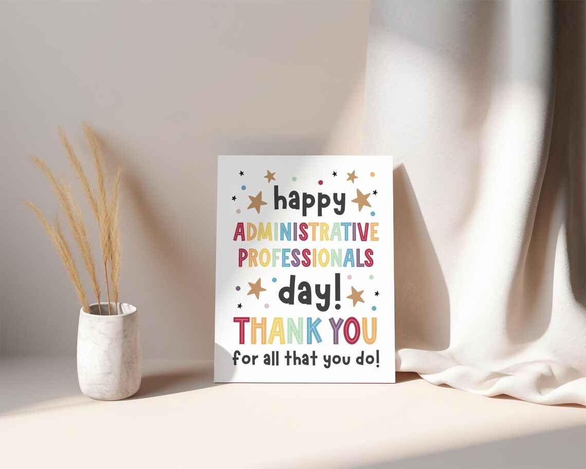 Administrative Professionals Day Sign Printable, Office Wall Art, Admin ...