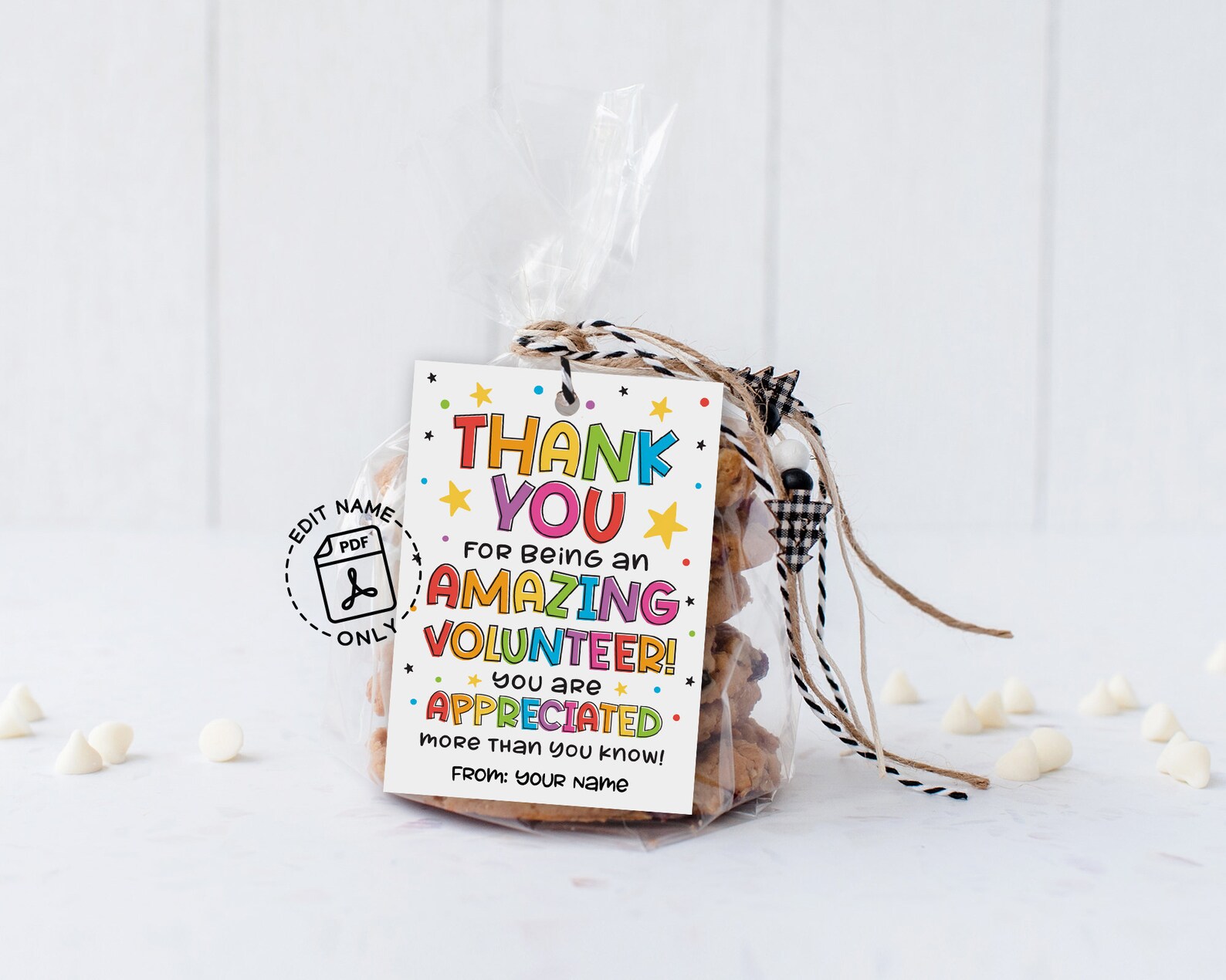 Volunteer Appreciation Gift Tags: Printable Thank You (PDF Pattern) - Etsy