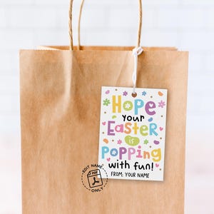 Easter Gift Tags Printable, Hope Your Easter is Popping With Fun, Kids ...
