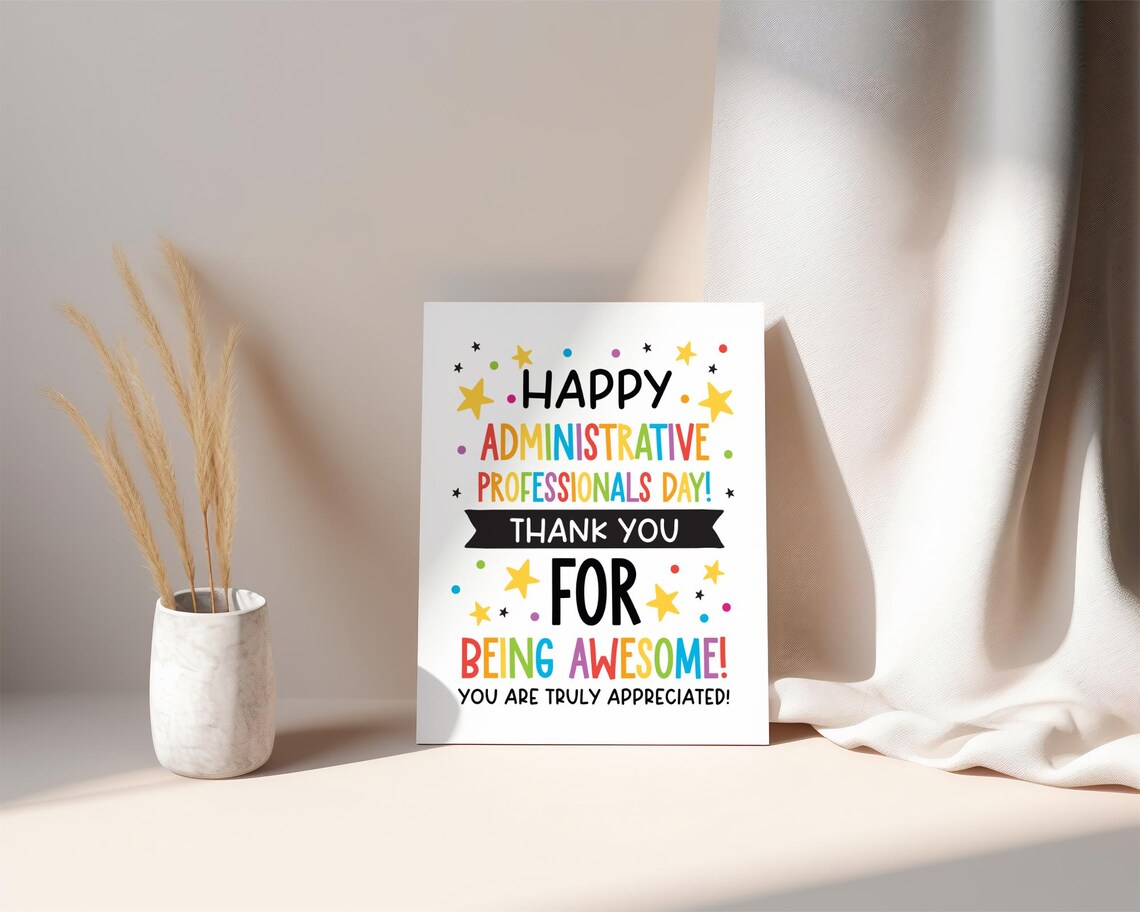 Administrative Professionals Day Sign Printable, Office Wall Art, Admin ...