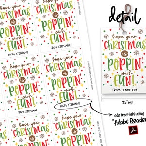 Printables Christmas Gift Tags, Pop It Tag Christmas School Gift Tags ...