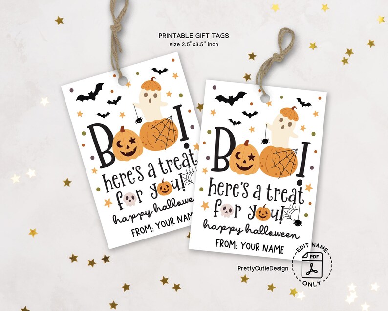 Halloween Treat Tags Printable: "boo! Here's a Treat for You!" (PDF ...