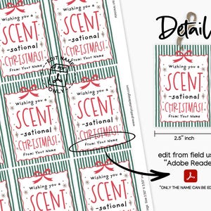 Christmas Gift Tags, Scent-sational Candle Tag Printable, Holiday Bath ...