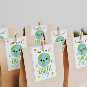 Happy Earth Day Tag, Every Day is Earth Day Gift Tag Printable, Class ...