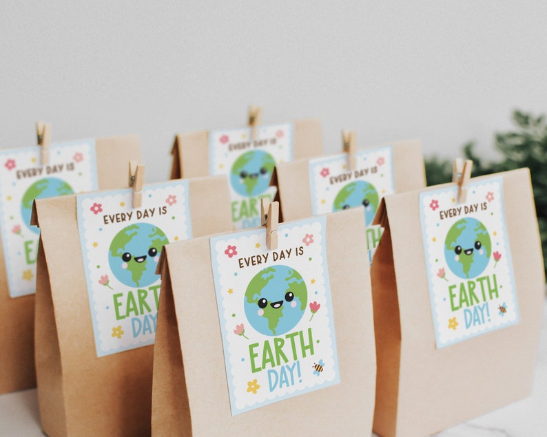 Happy Earth Day Tag, Every Day is Earth Day Gift Tag Printable, Class ...