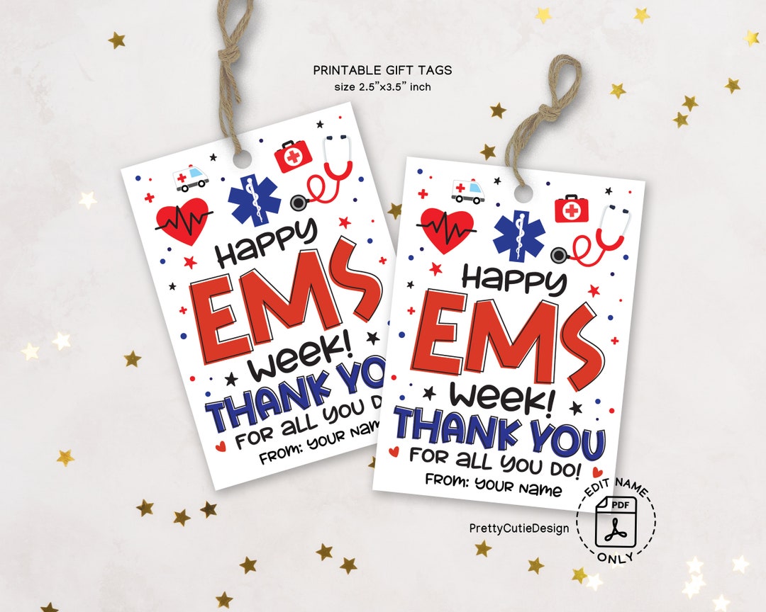 Emergency Medical Services, EMS Week Gift Tag, First Responder Gifts, EMS Week Gifts, National ...