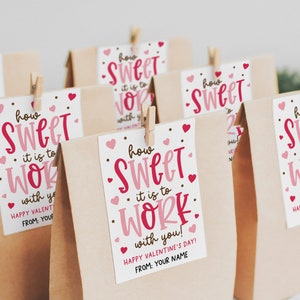 How Sweet is It to Work With You Valentines Day Tags, Coworker ...